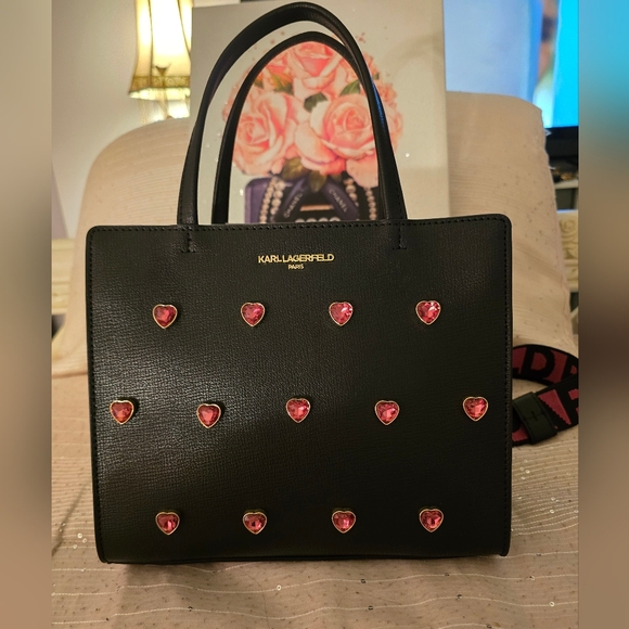 Karl Lagerfeld | Bags | Karl Lagerfeld Black Maybelle Satchel Handbag ...